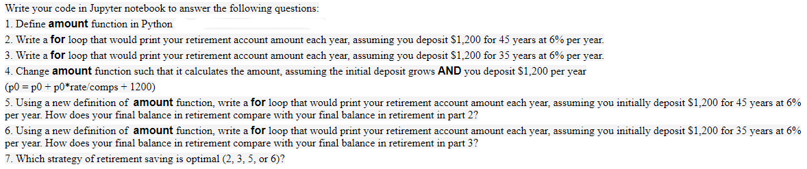 Solved Write your code in Jupyter notebook to answer the | Chegg.com