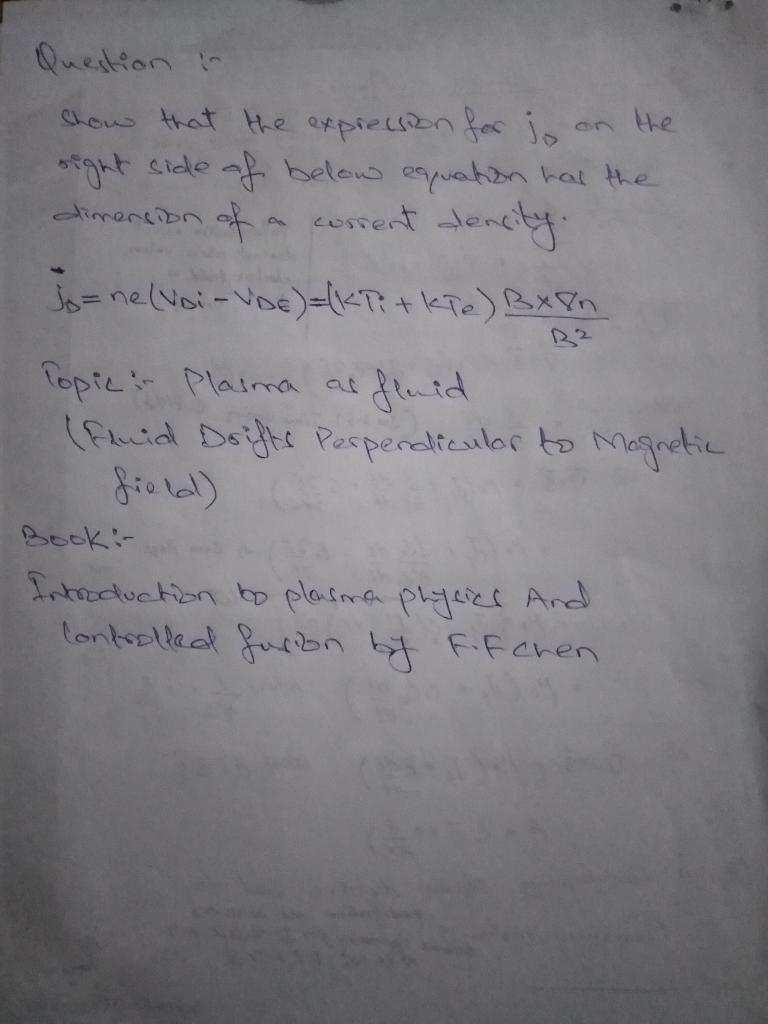 Solved Question :- Show that the exprecsion for j0 on the | Chegg.com