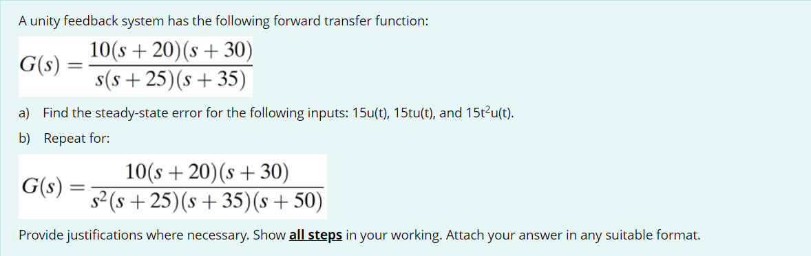 Solved A unity feedback system has the following forward | Chegg.com