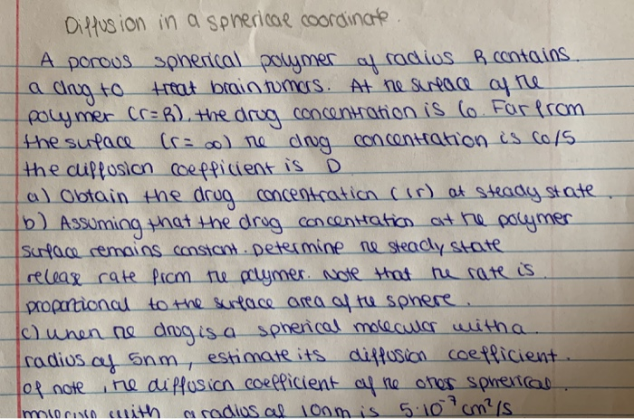 Oitlus ion in a sprericae coordina A poroos spnerical | Chegg.com