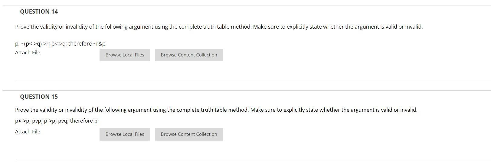 Solved QUESTION 14 Prove the validity or invalidity of the | Chegg.com