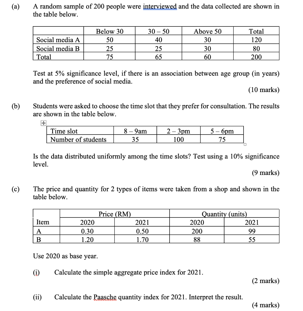 Solved (a) A random sample of 200 people were interviewed | Chegg.com