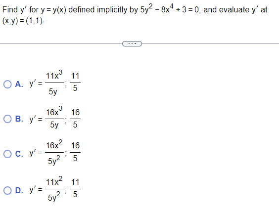 Solved Find y' ﻿for y=y(x) ﻿defined implicitly by | Chegg.com