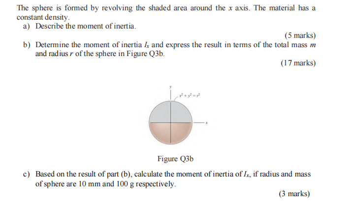 Solved The sphere is formed by revolving the shaded area | Chegg.com