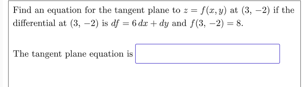 Solved Find An Equation For The Tangent Plane To Z F X Y