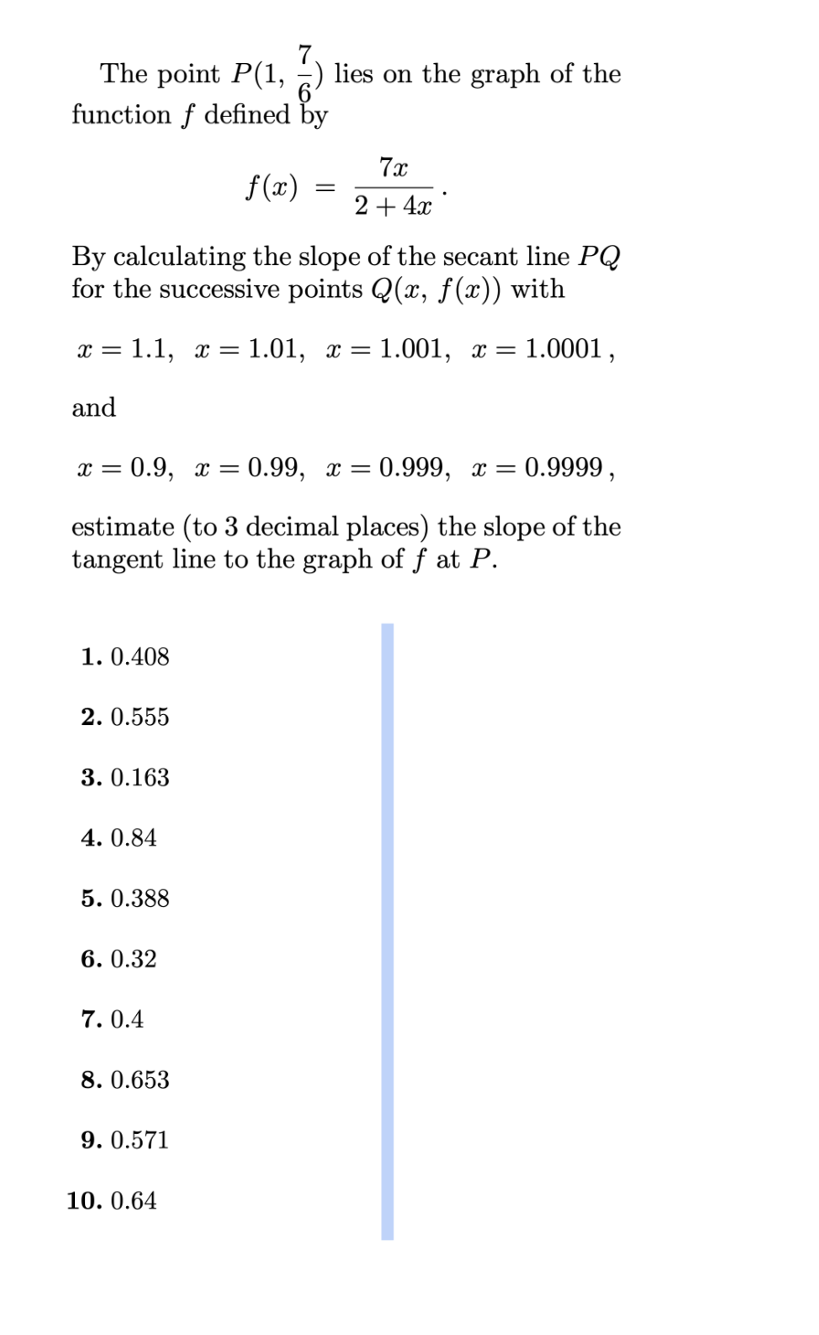 Solved The point P(1,76) ﻿lies on the graph of thefunction f | Chegg.com