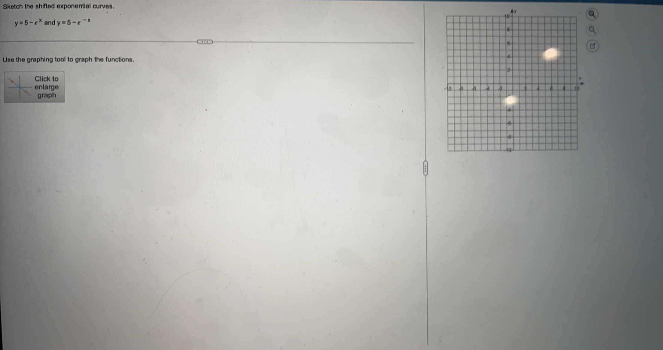 Solved Sketch the shifted exponential curves. y=5-ex and | Chegg.com