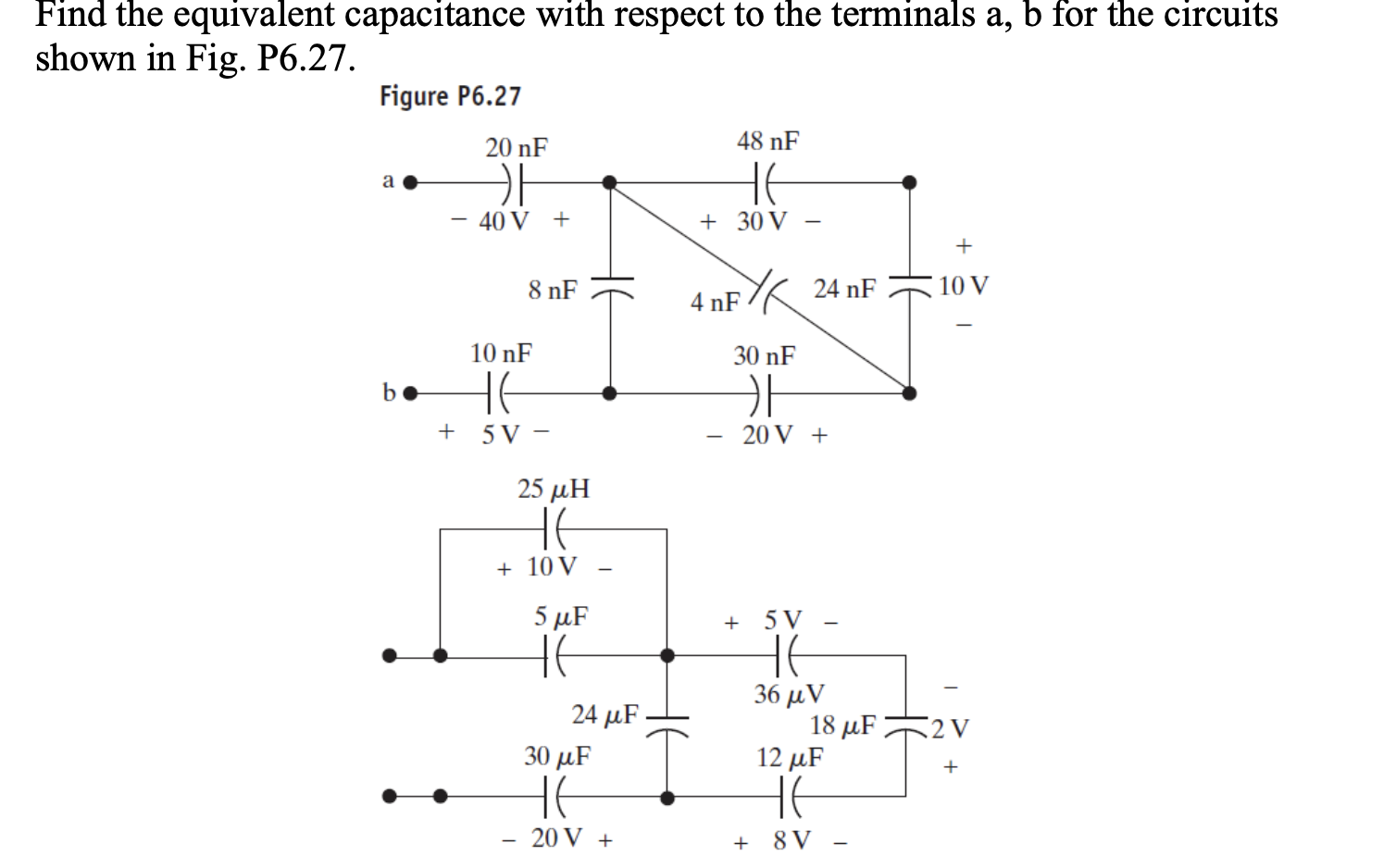 Solved Find the equivalent capacitance with respect to the | Chegg.com