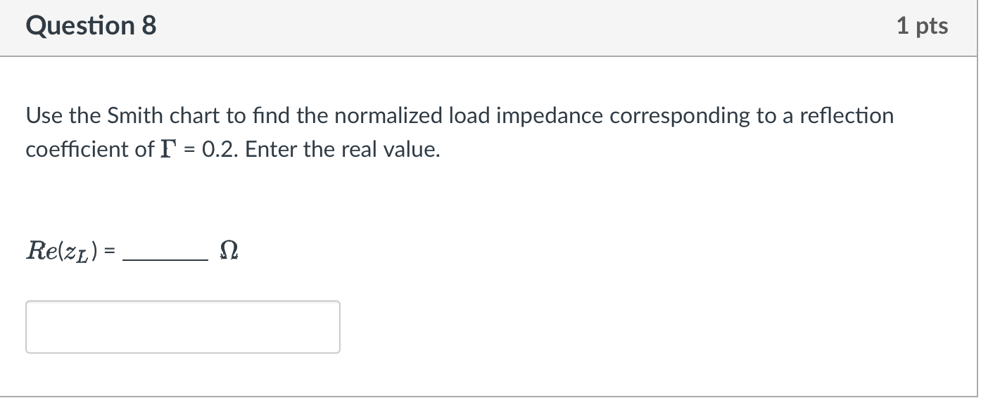 Solved Please Solve Question 81 ﻿ptsUse the Smith chart to | Chegg.com