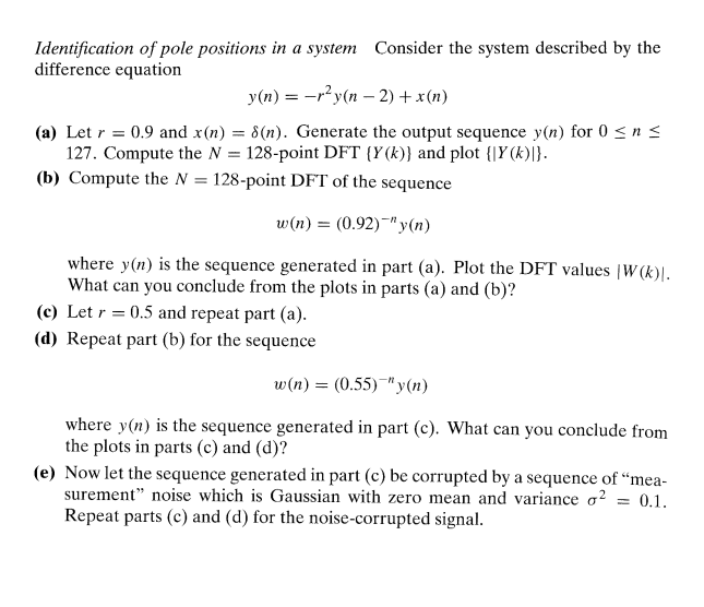 Solved Identification of pole positions in a system Consider | Chegg.com