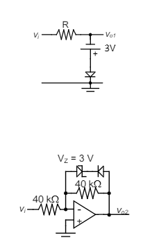 Solved Circuit 1 is a limiter circuit and circuit 2 is | Chegg.com