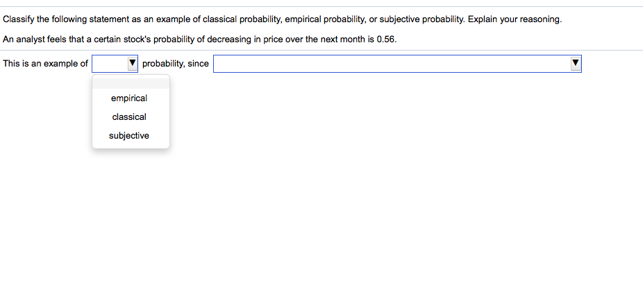 Solved Classify the following statement as an example of | Chegg.com