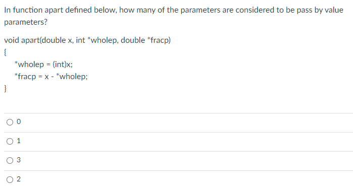 Solved In function apart defined below, how many of the | Chegg.com