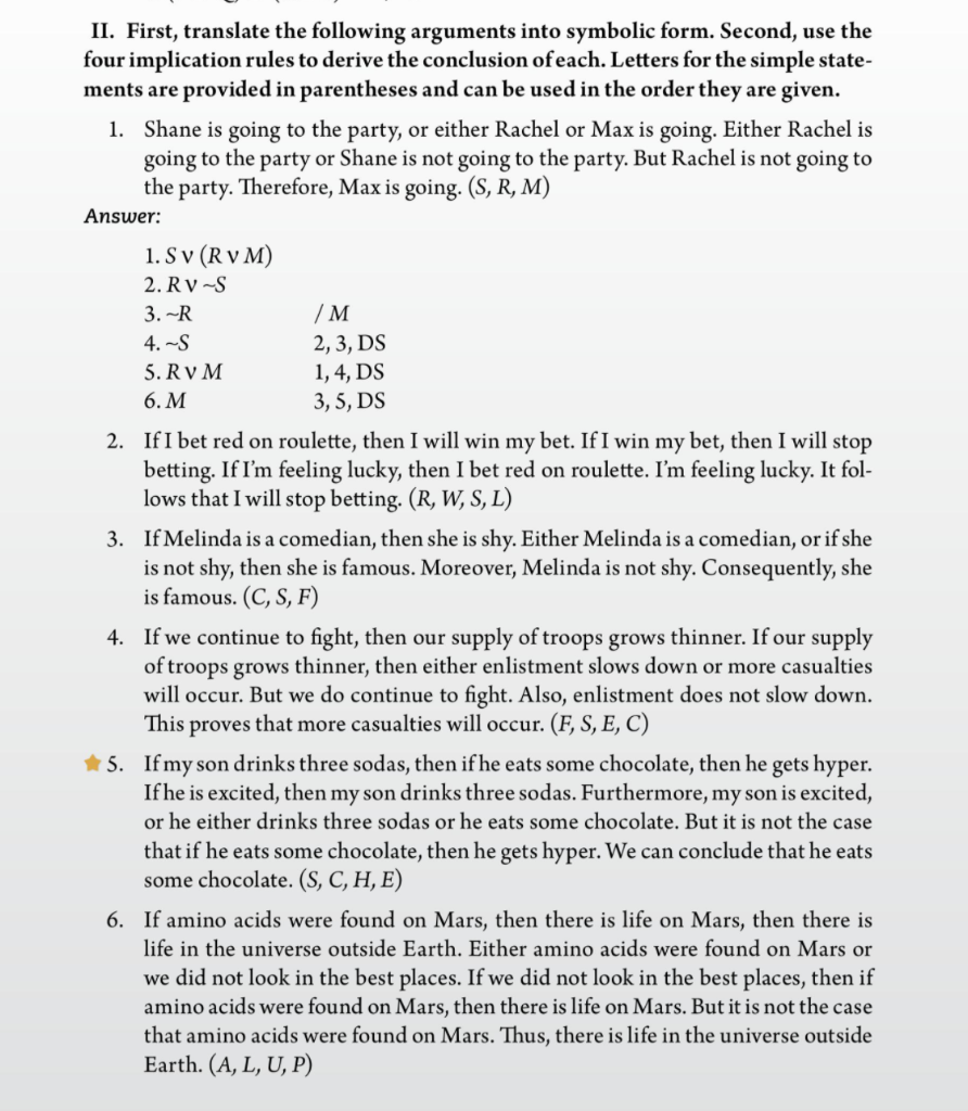 Solved II. First, translate the following arguments into | Chegg.com