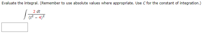 Solved Evaluate the integral. (Remember to use absolute | Chegg.com