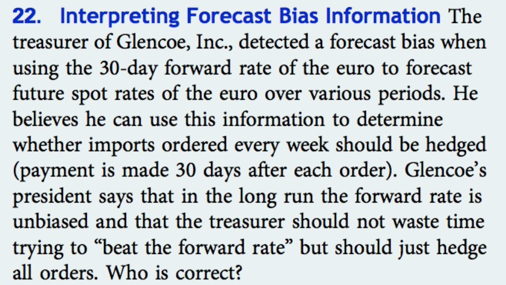 22. Interpreting Forecast Bias Information The | Chegg.com