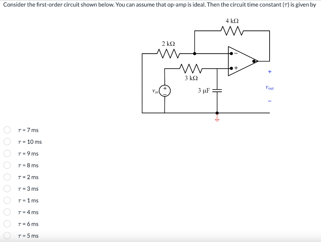 Solved Electrical Engineering - Time constants - First | Chegg.com