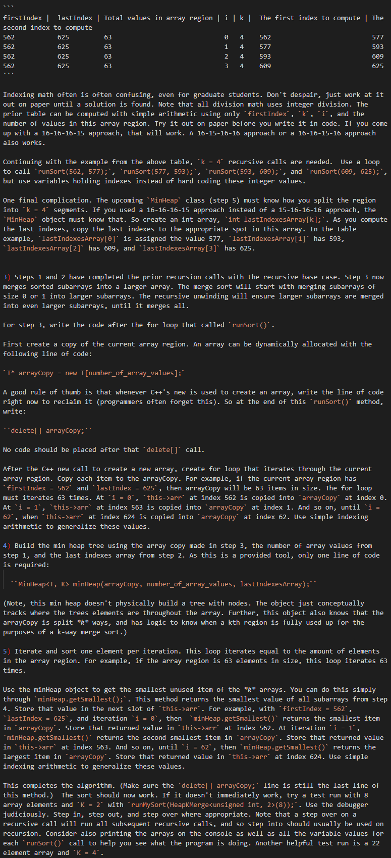 Solved I need help with a merge class. Here are the | Chegg.com