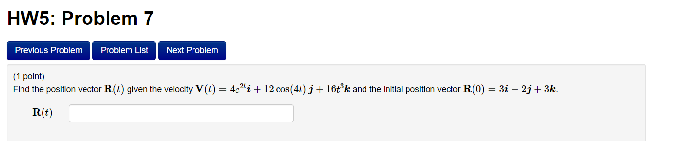 Solved HW5: Problem 7 Previous Problem Problem List Next | Chegg.com