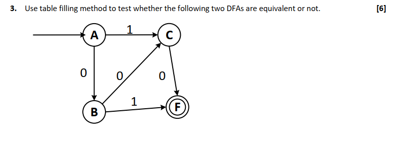 Solved 3. Use table filling method to test whether the | Chegg.com