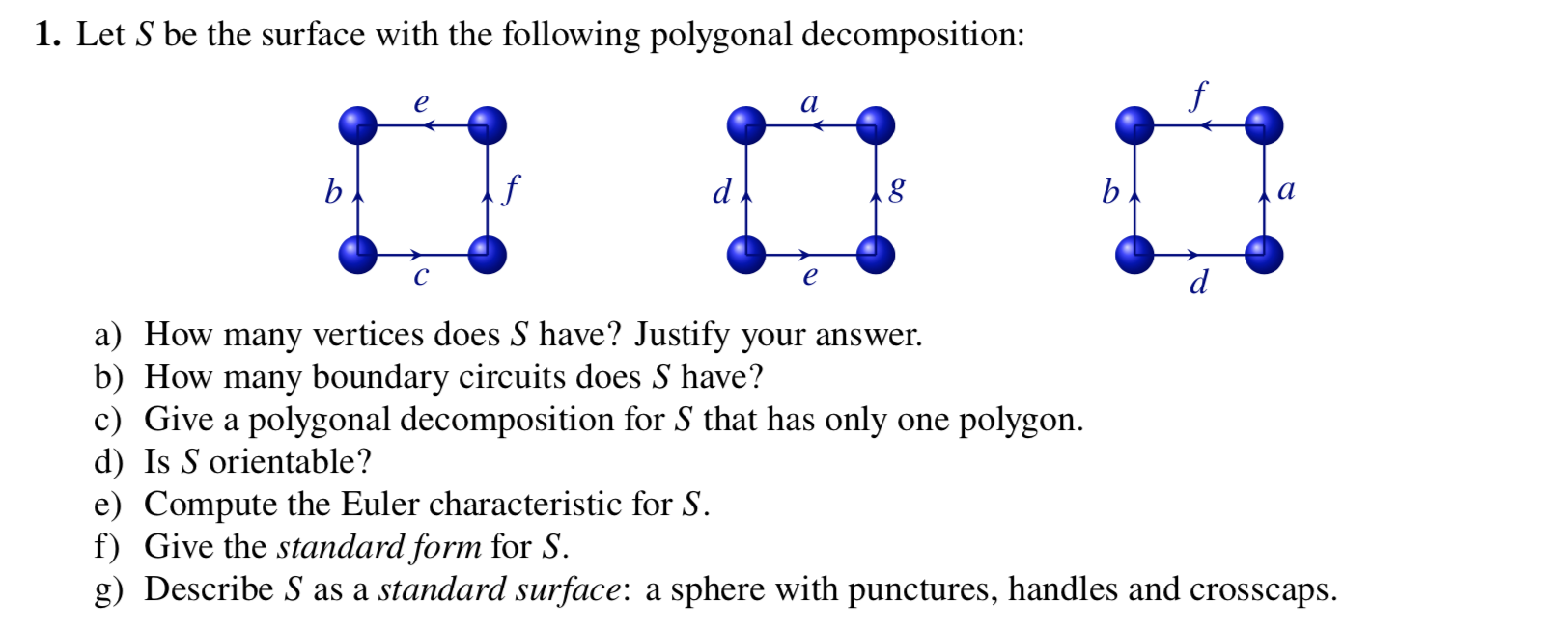 Solved 1. Let S be the surface with the following polygonal | Chegg.com