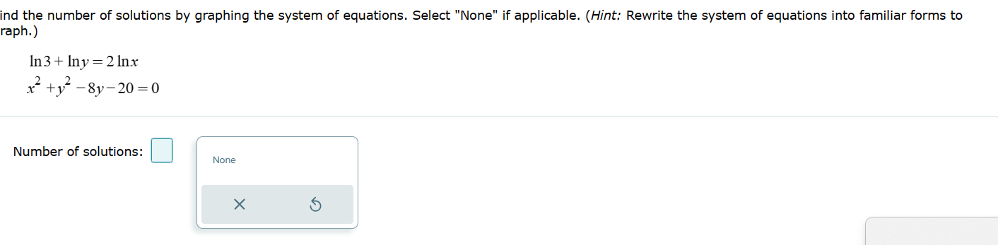 Solved ind the number of solutions by graphing the system of | Chegg.com