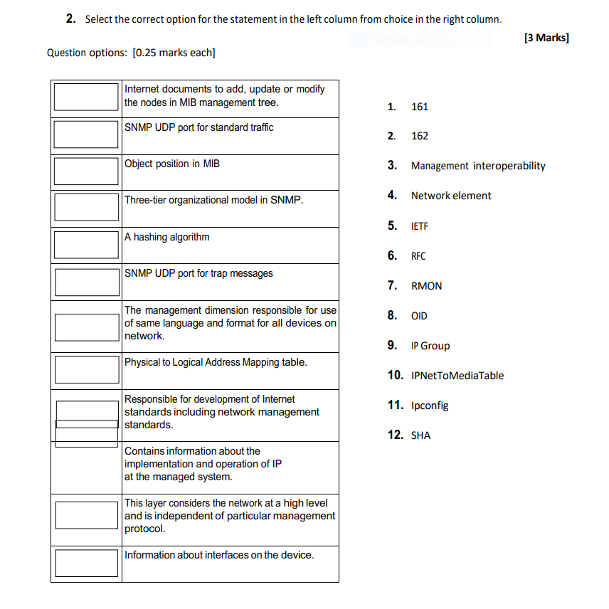 Solved 2. Select the correct option for the statement in the | Chegg.com