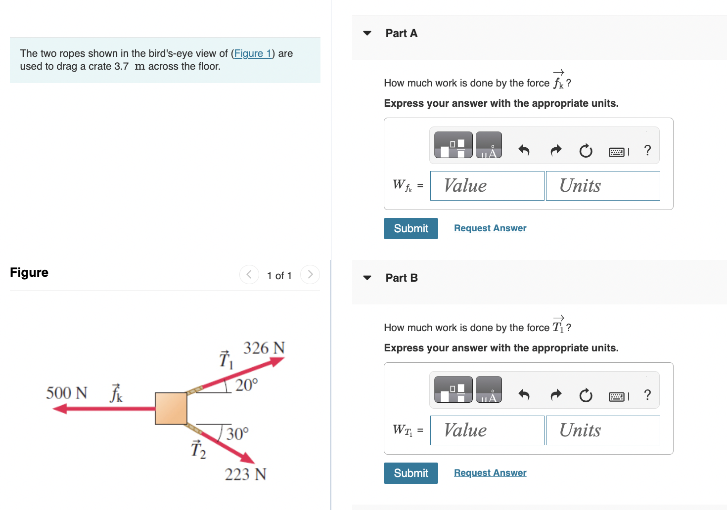 The two ropes shown in the bird's-eye view of used to | Chegg.com