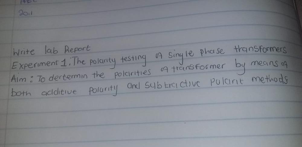 Solved Write lab Report Experiment 1. The polarity testing | Chegg.com
