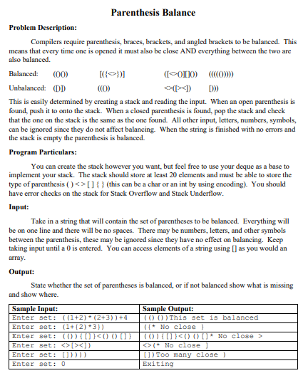 Solved Problem Description: Compilers require parenthesis, | Chegg.com