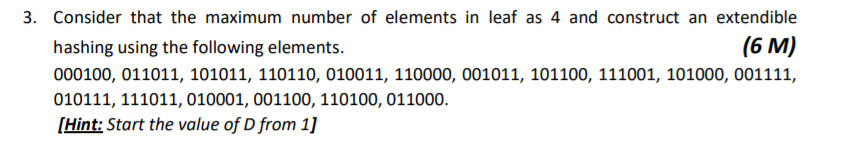 Solved 3. Consider that the maximum number of elements in | Chegg.com