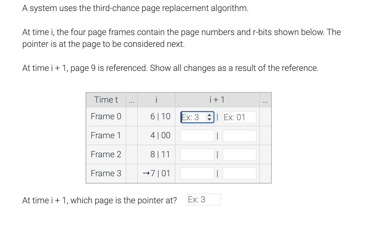 Solved A system uses the third-chance page replacement | Chegg.com