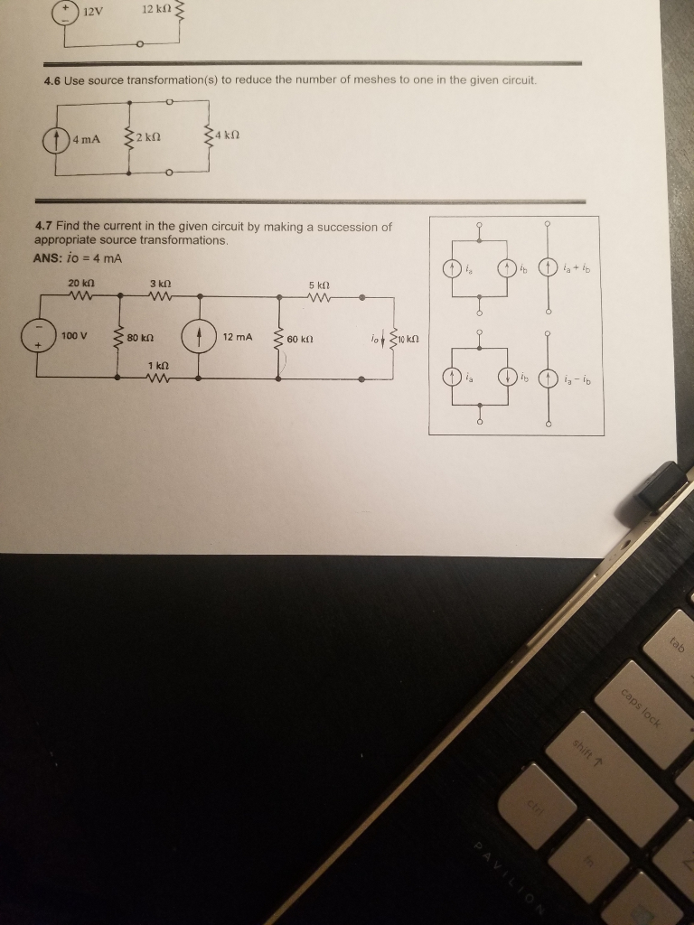 Solved 12V 12 kΩς 4.6 Use source transformation(s) to reduce | Chegg.com