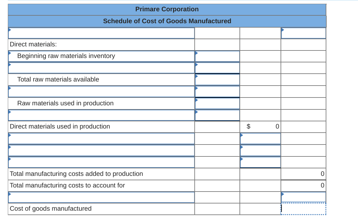 Solved Exercise 3-3 (Static) Schedules of Cost of Goods | Chegg.com