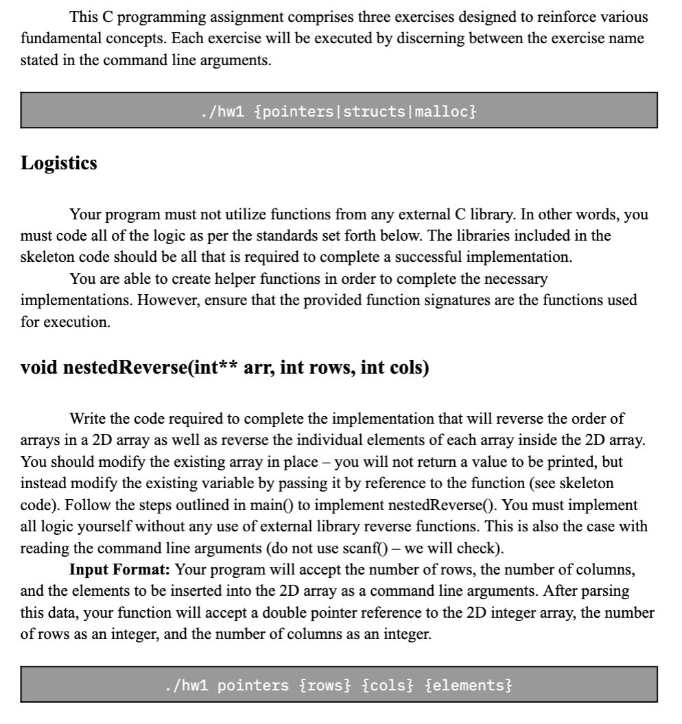 Solved Number of Rows =3, Number of Cols =5, Elements: | Chegg.com
