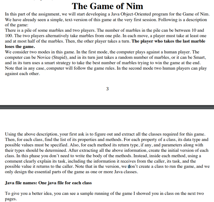 Solved The Game of Nim In this part of the assignment, we | Chegg.com