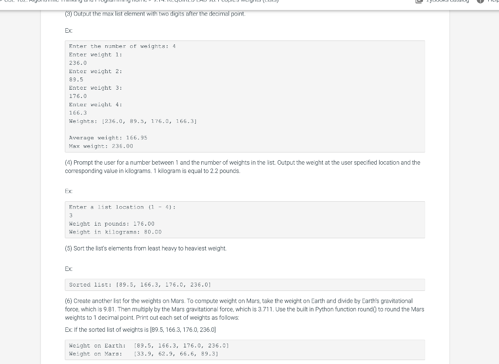 Solved 9.14 REQUIRED LAB 9B: People's weights (Lists) | Chegg.com