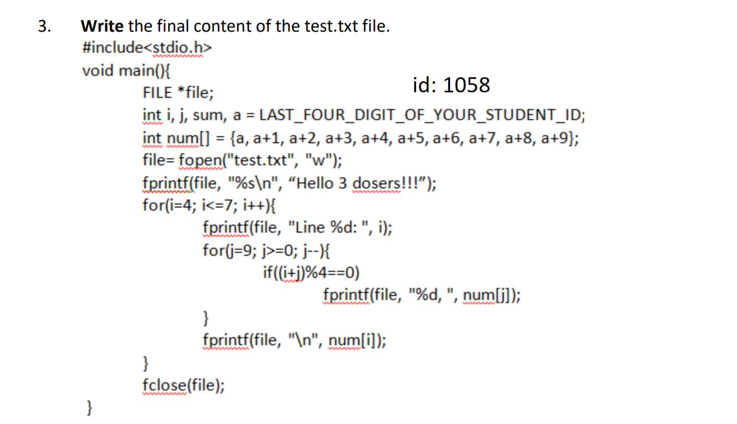 Solved 3. = = Write the final content of the test.txt file. | Chegg.com