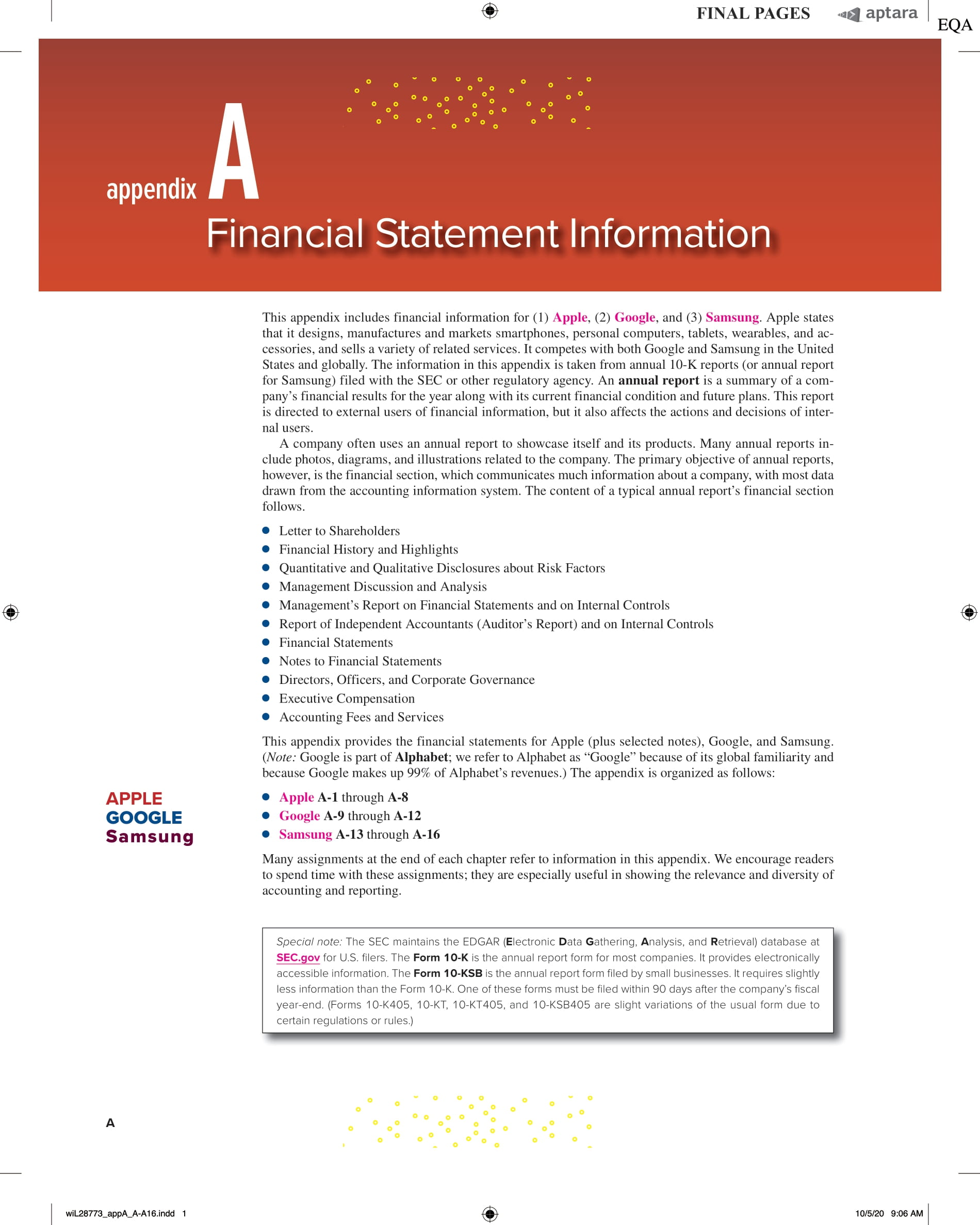 Solved Use Apple's financial statements in Appendix A to | Chegg.com