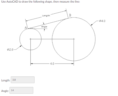 Solved Use AutoCAD to draw the following shape, then measure | Chegg.com