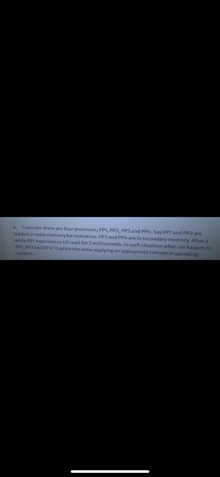 Solved 4. Consider there are four processes; PP1, PP2, PP3 | Chegg.com