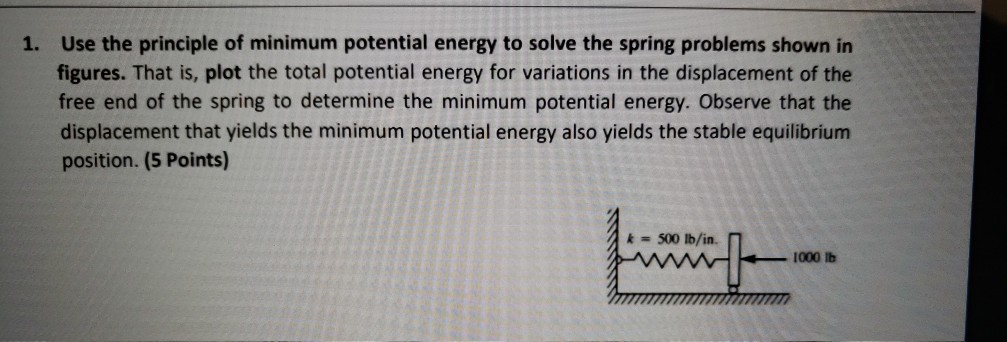 Solved 1. Use the principle of minimum potential energy to | Chegg.com