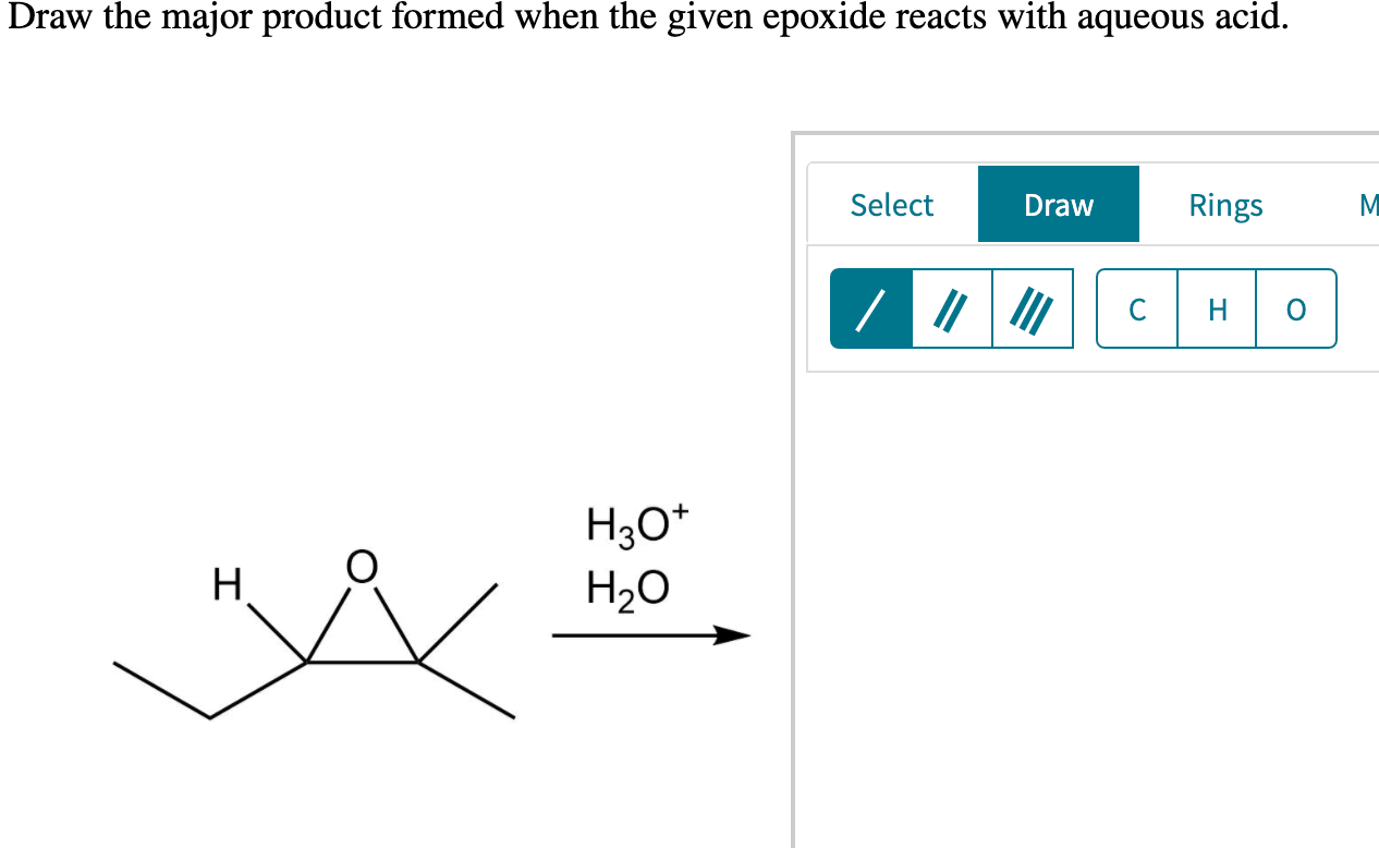 Solved Draw the major product formed when the given epoxide | Chegg.com