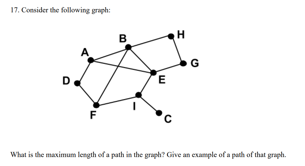 Solved 17. Consider the following graph: What is the maximum | Chegg.com