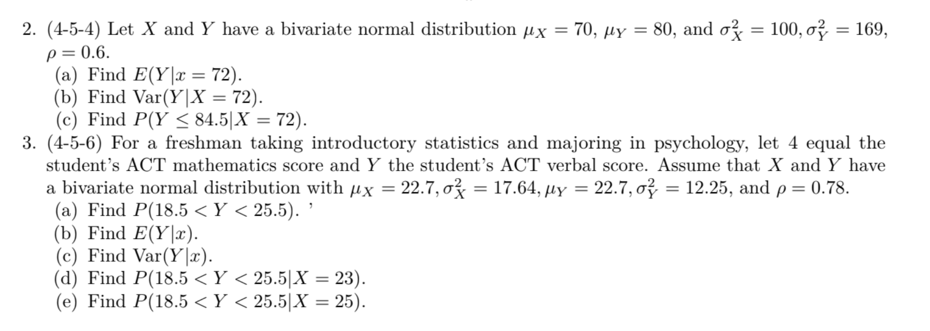 Solved 2. (4-5-4) Let X and Y have a bivariate normal | Chegg.com