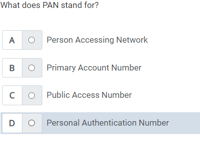 Solved What does PAN stand for? Person Accessing Network | Chegg.com