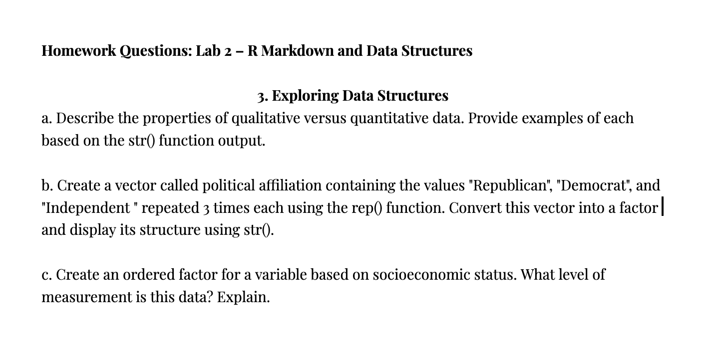 Solved Homework Questions: Lab 2 - ﻿R Markdown and Data | Chegg.com