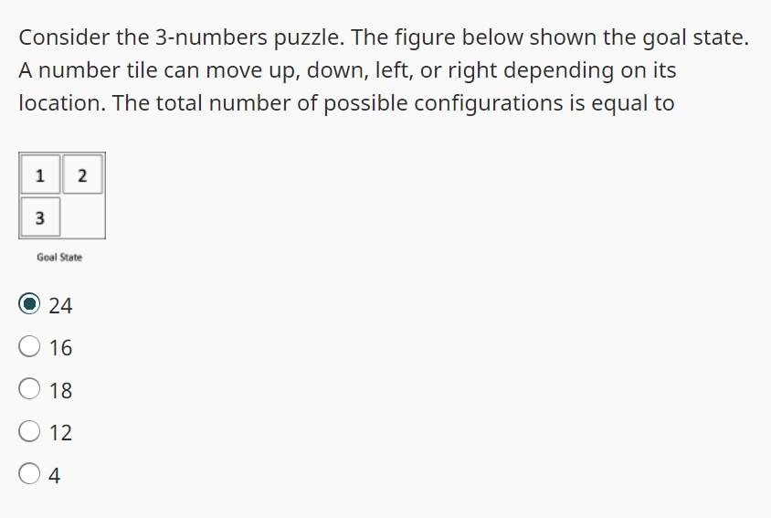 Solved Consider the 3-numbers puzzle. The figure below shown | Chegg.com