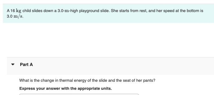 Solved A 16 kg child slides down a 3.0-m-high playground | Chegg.com