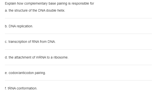 Solved Explain how complementary base pairing is responsible | Chegg.com